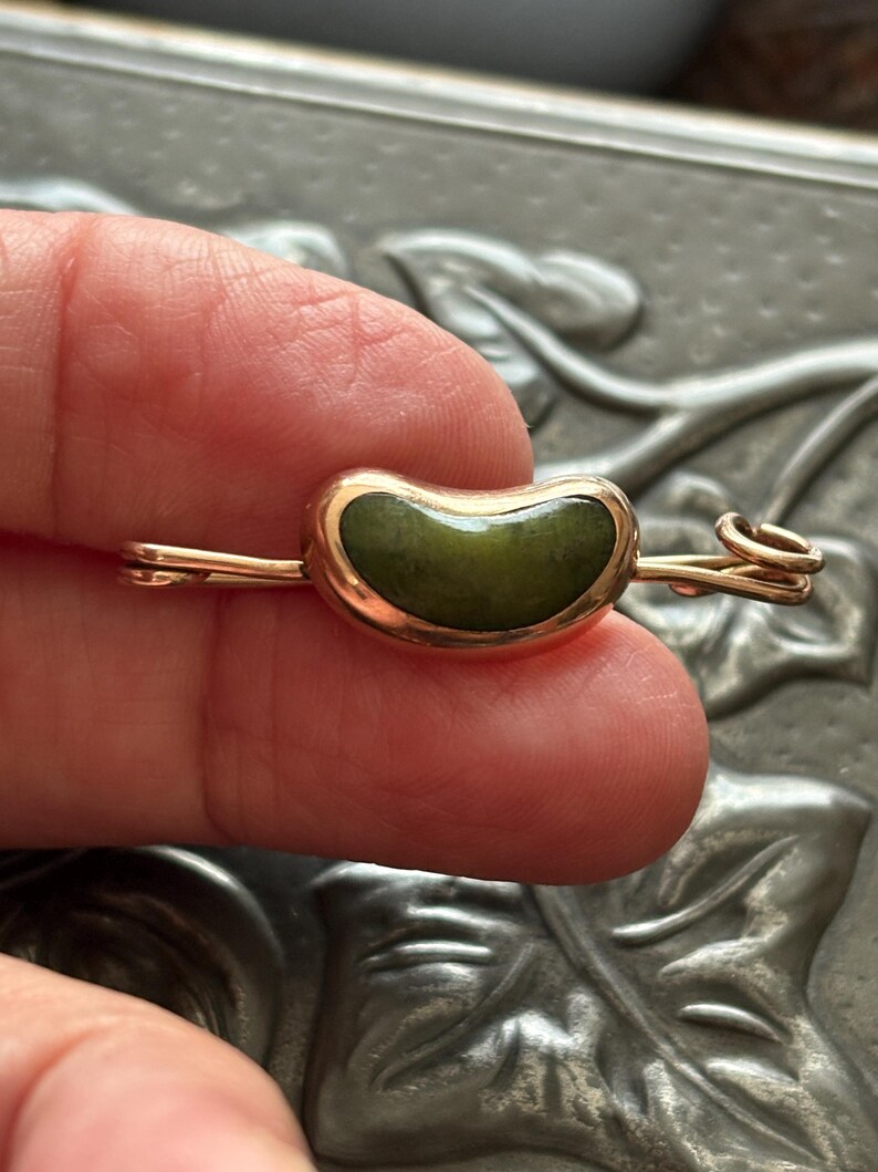 Victorian Nephritic Jade Lucky Kidney Bean Brooch - Etsy