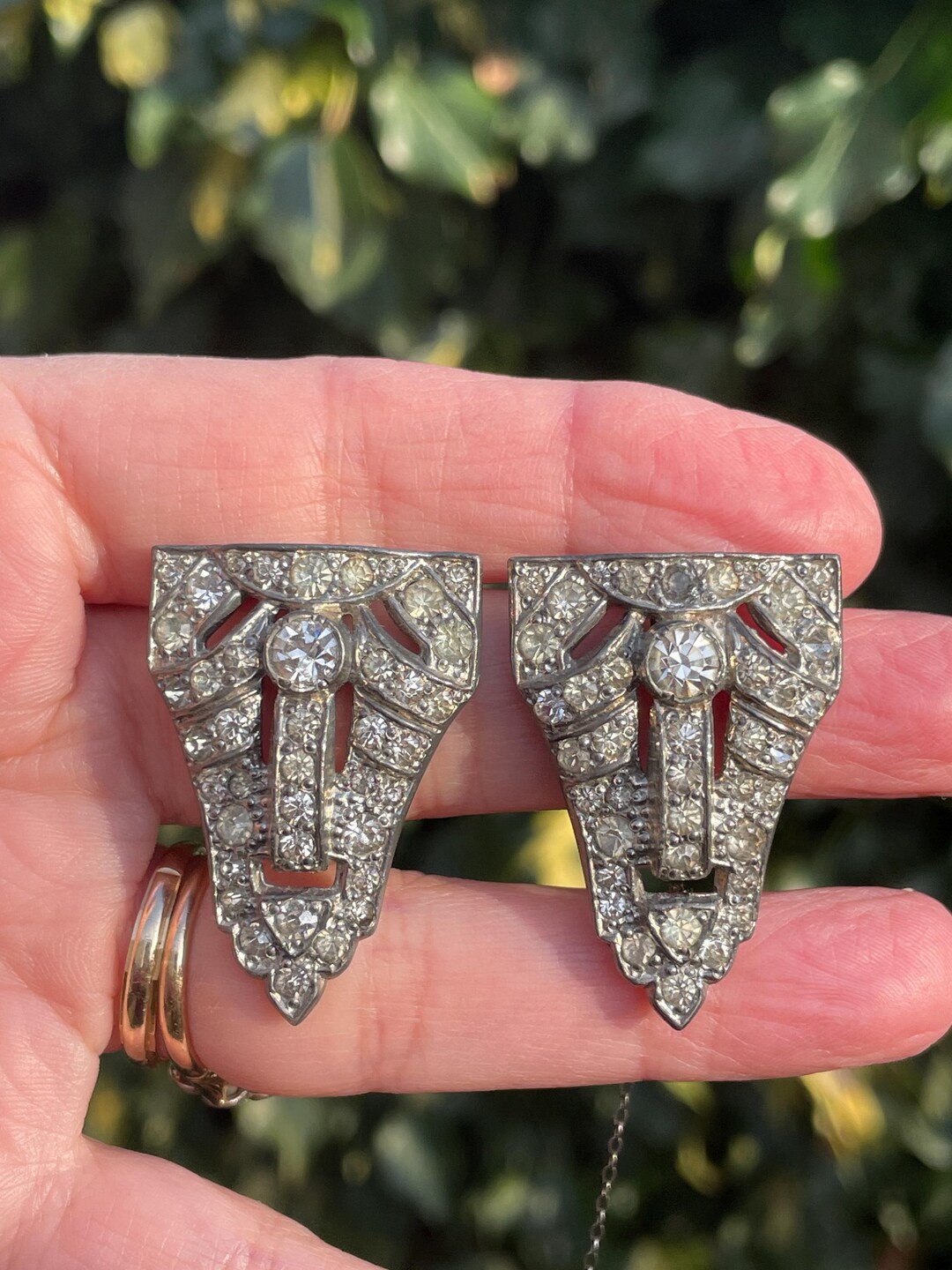 Antique Duette Brooch - Dress Clips - Paste - Etsy