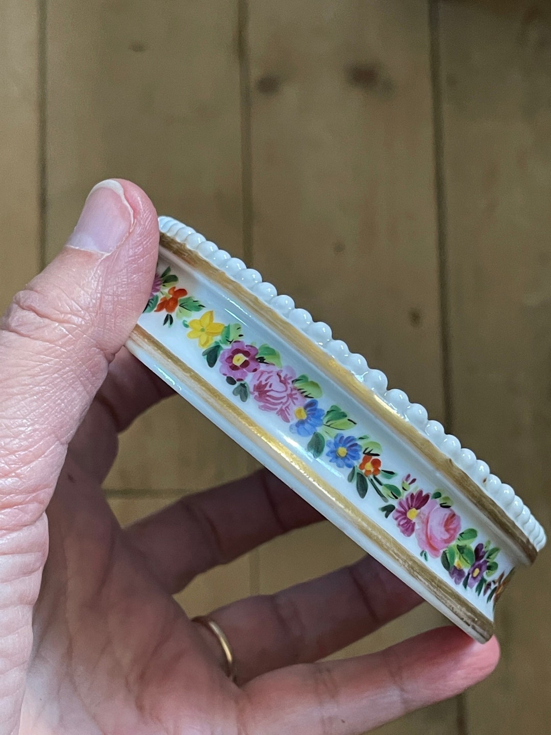 Antique Porcelain Pounce Pot or Ink Sander - Beautiful Floral Detail ...