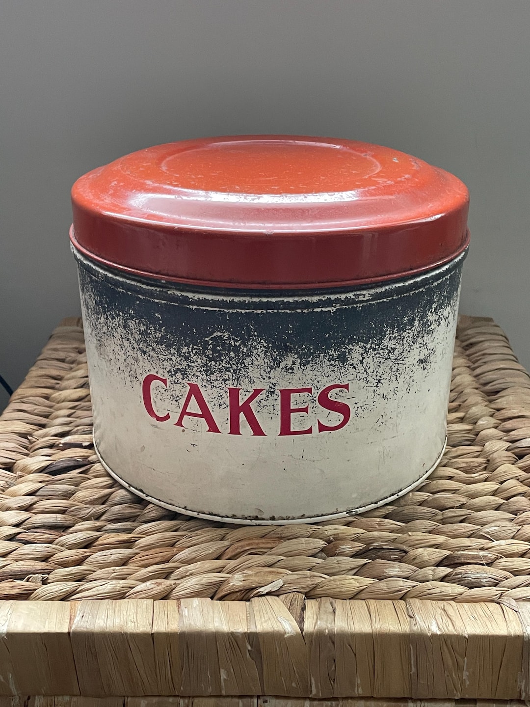 Vintage Tala Red and Cream Cake Tin With Hinged Lid - Etsy