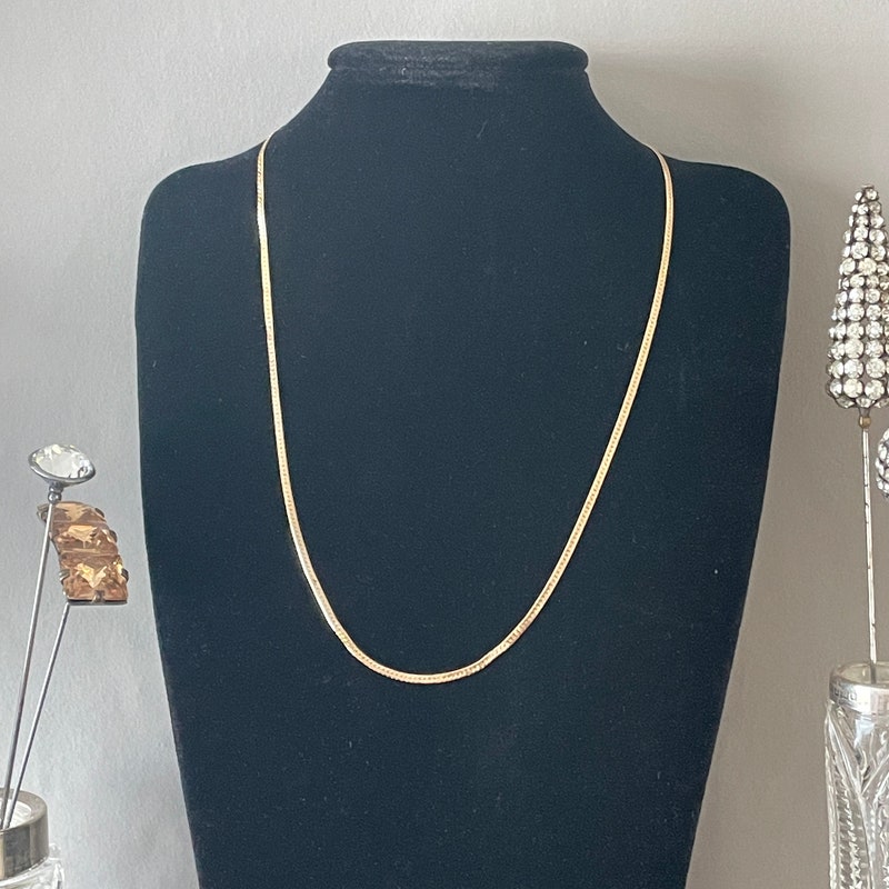 Flat Gold Necklace - Etsy