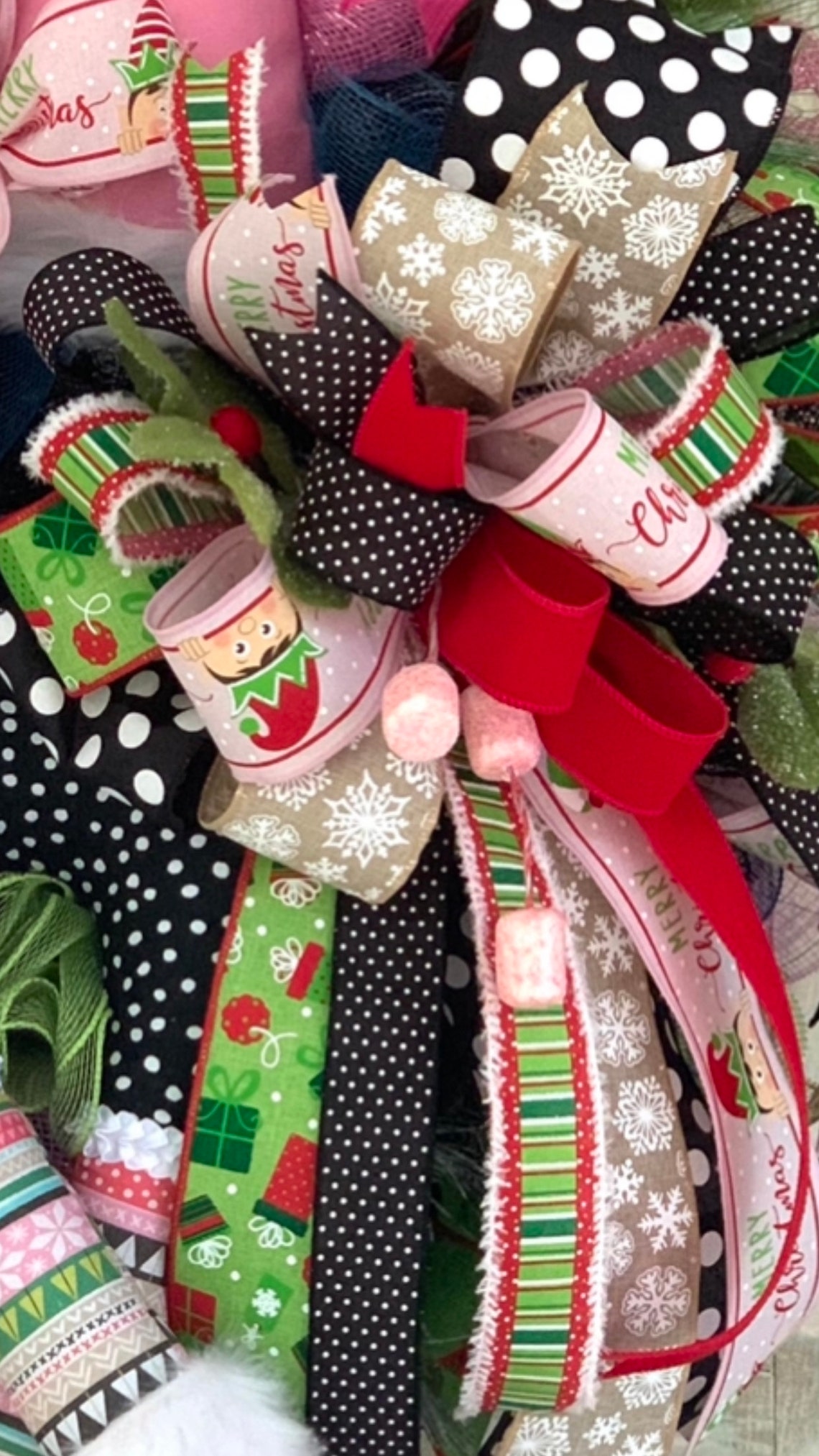 Christmas Elf Wreath, Christmas Wreath, Candy Wreath, Holiday Wreath ...
