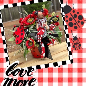 Sassy Ladybug Centerpiece, Ladybug Centerpiece, Summer Centerpiece, Red ...