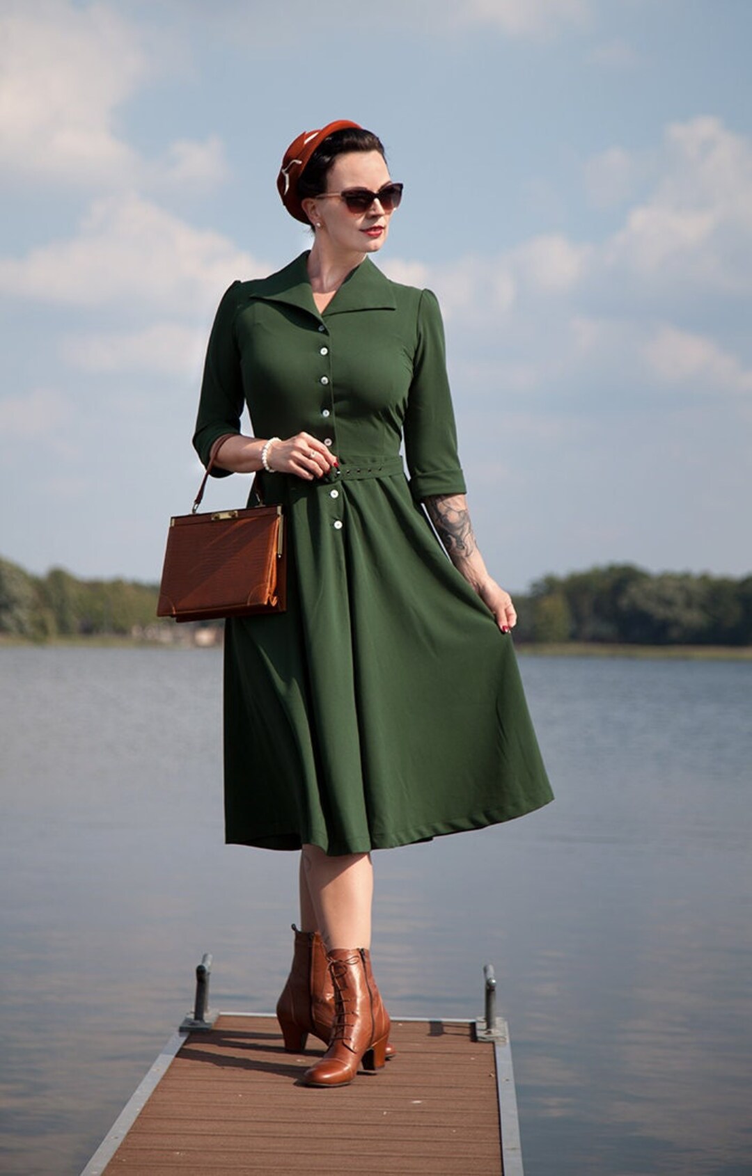 Jacky Kleid mit weitem Rock im Stil der 40er - Etsy.de