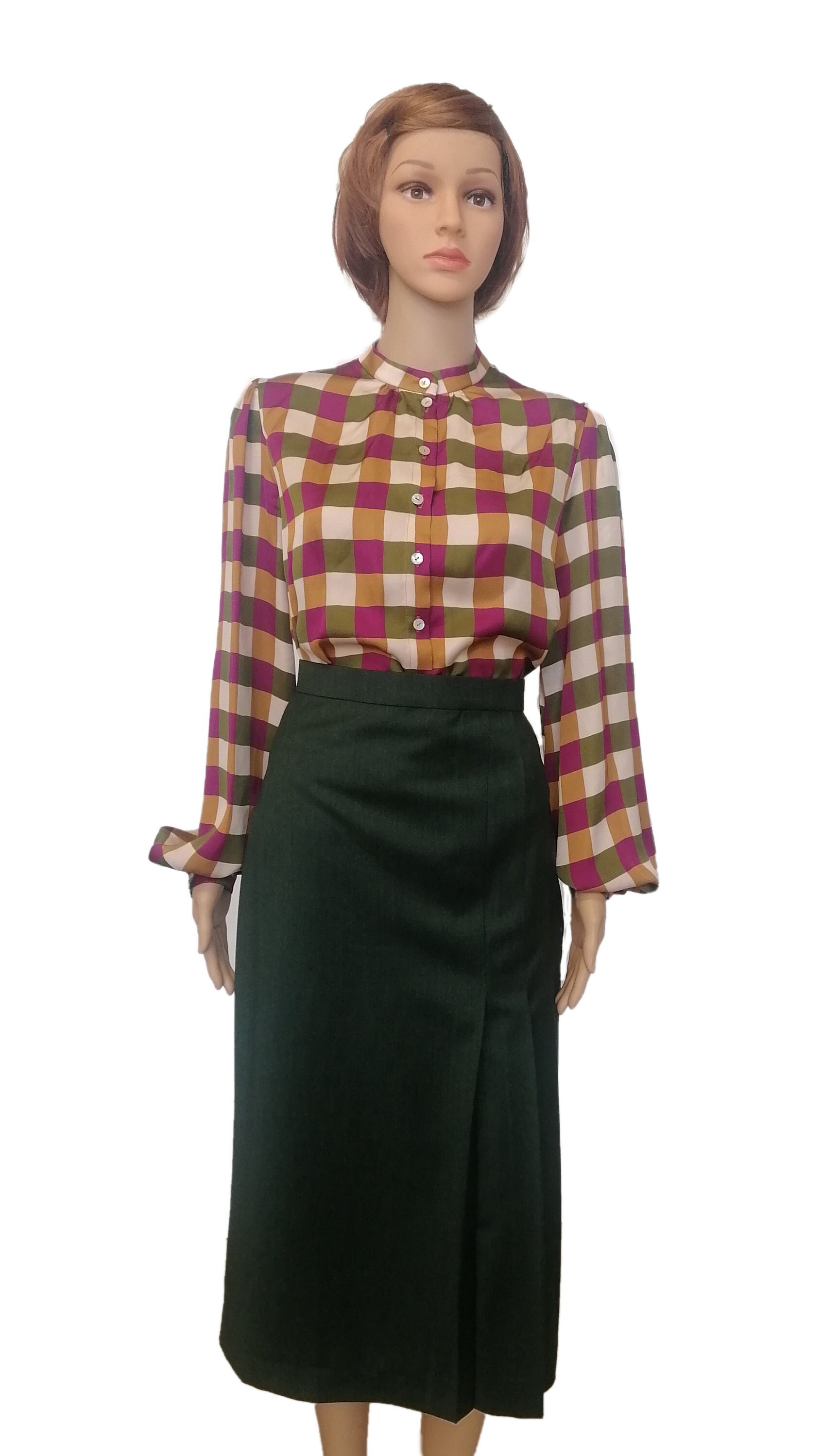 Irene, Elegant 40s Blouse With Stand up Collar - Etsy