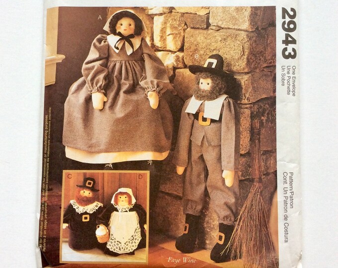 Mccall's 2943 Pilgrim Dolls Pattern Thanksgiving Dolls - Etsy