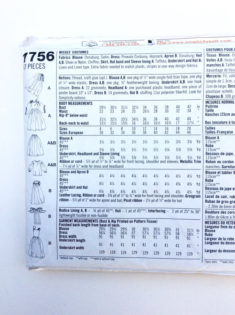 Simplicity 7756, Women's Costume Pattern, Renaissance, Medieval Lady ...