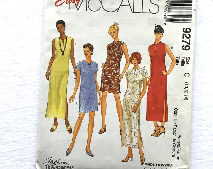 Mccall's 9279, Women's Dress Pattern, Easy Mccall's, Size 10, 12, 14 ...