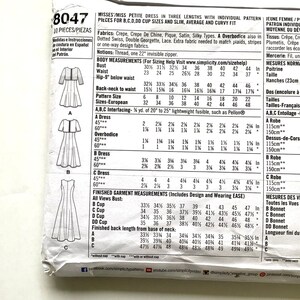 Simplicity 8047 Women's Dress in Three Lengths Pattern, Size 6-14 ...