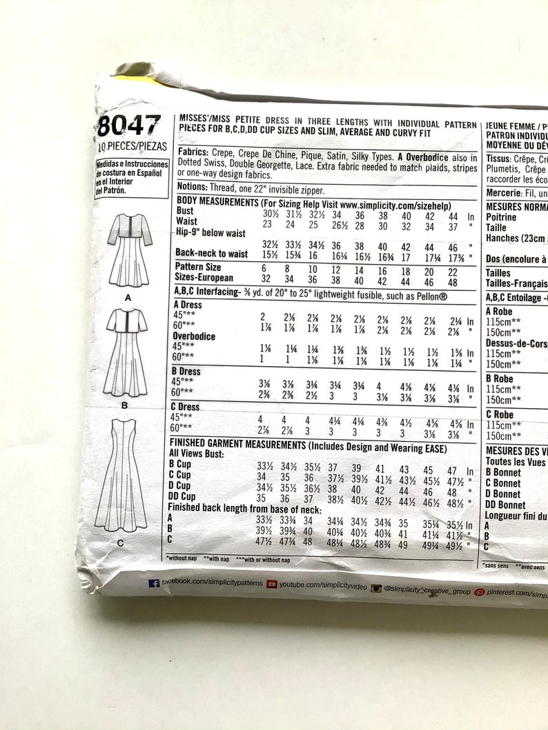 Simplicity 8047 Women's Dress in Three Lengths Pattern, Size 6-14 ...