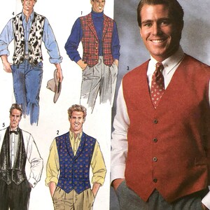 Simplicity 7018 Men's Vest Pattern Size 38-48 Vintage - Etsy