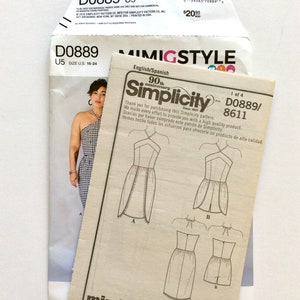 Simplicity D0889 / 8611 Women's Dress and Romper Pattern, Halter Dress ...