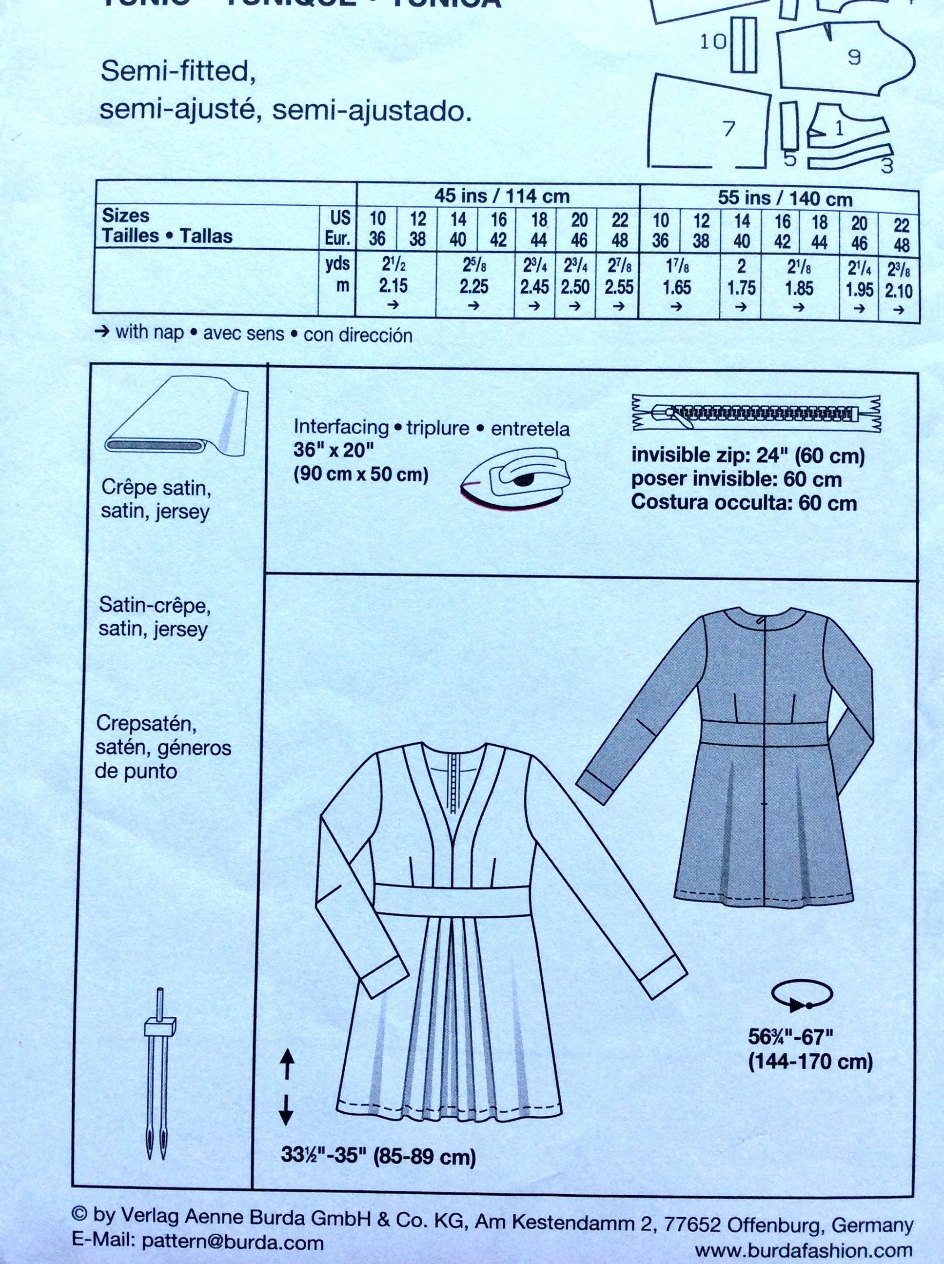 Burda 7574 Womens Tunic Pattern, Womens Top, Size 10-22, Uncut Pattern ...