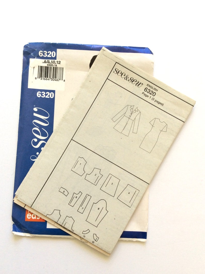 See & Sew 6320 Women's Jacket and Dress Pattern, Size 8-12, Very Easy ...