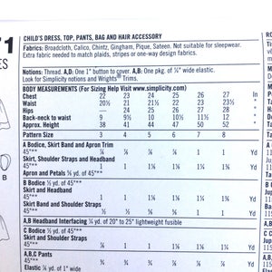 Simplicity 2171 Girls' Dress, Top, Pants, Bag, Hairband Pattern ...