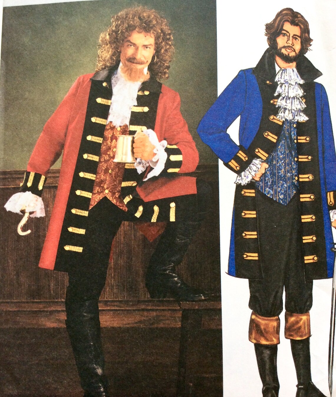 Butterick 3894 Mens Pirate Costume Pattern, Captain Hook, Halloween ...