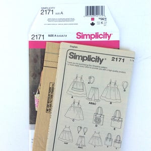 Simplicity 2171 Girls' Dress, Top, Pants, Bag, Hairband Pattern ...
