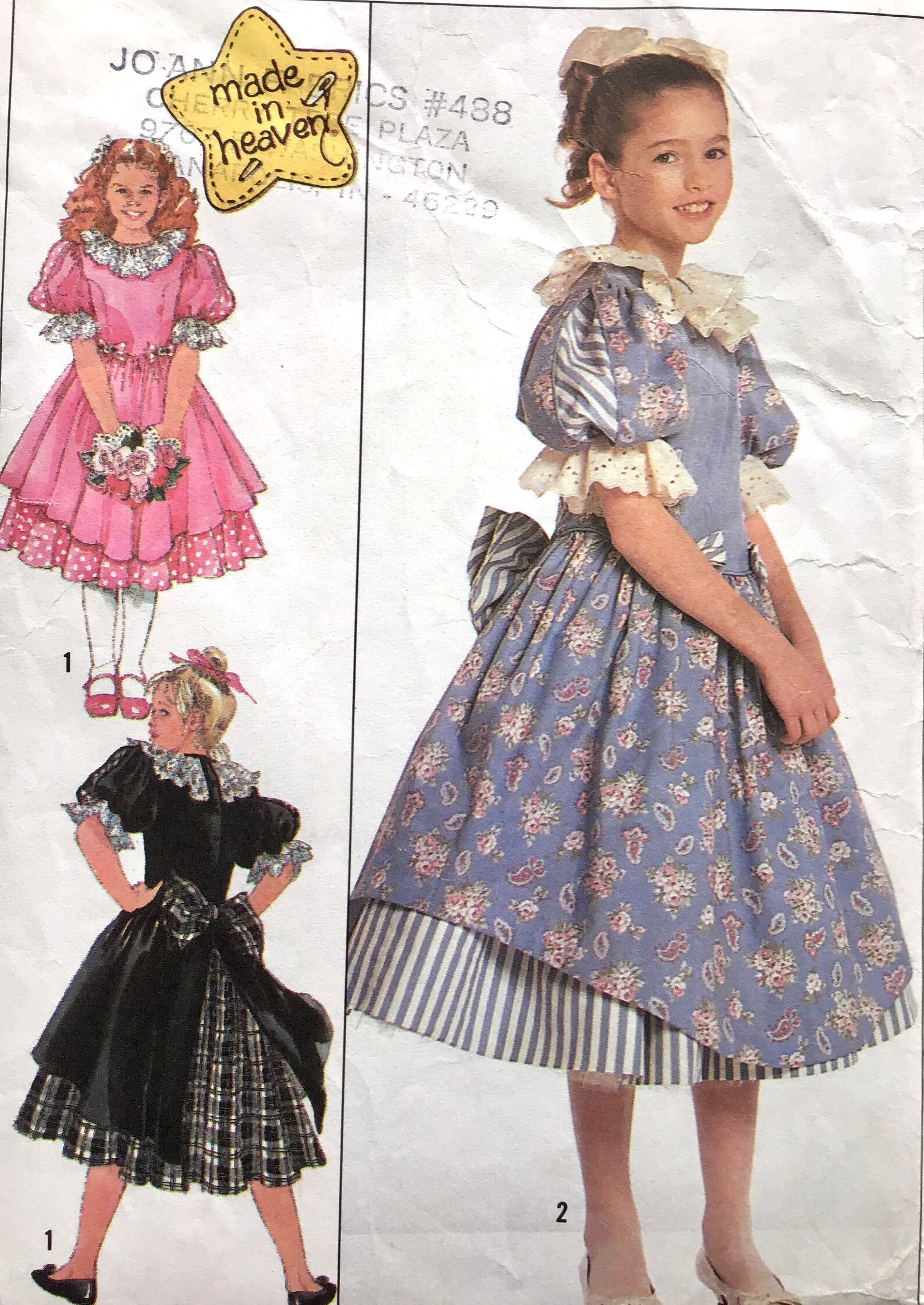 Simplicity 9381 Girl's Dress and Petticoat Pattern, Size 7, Vintage ...