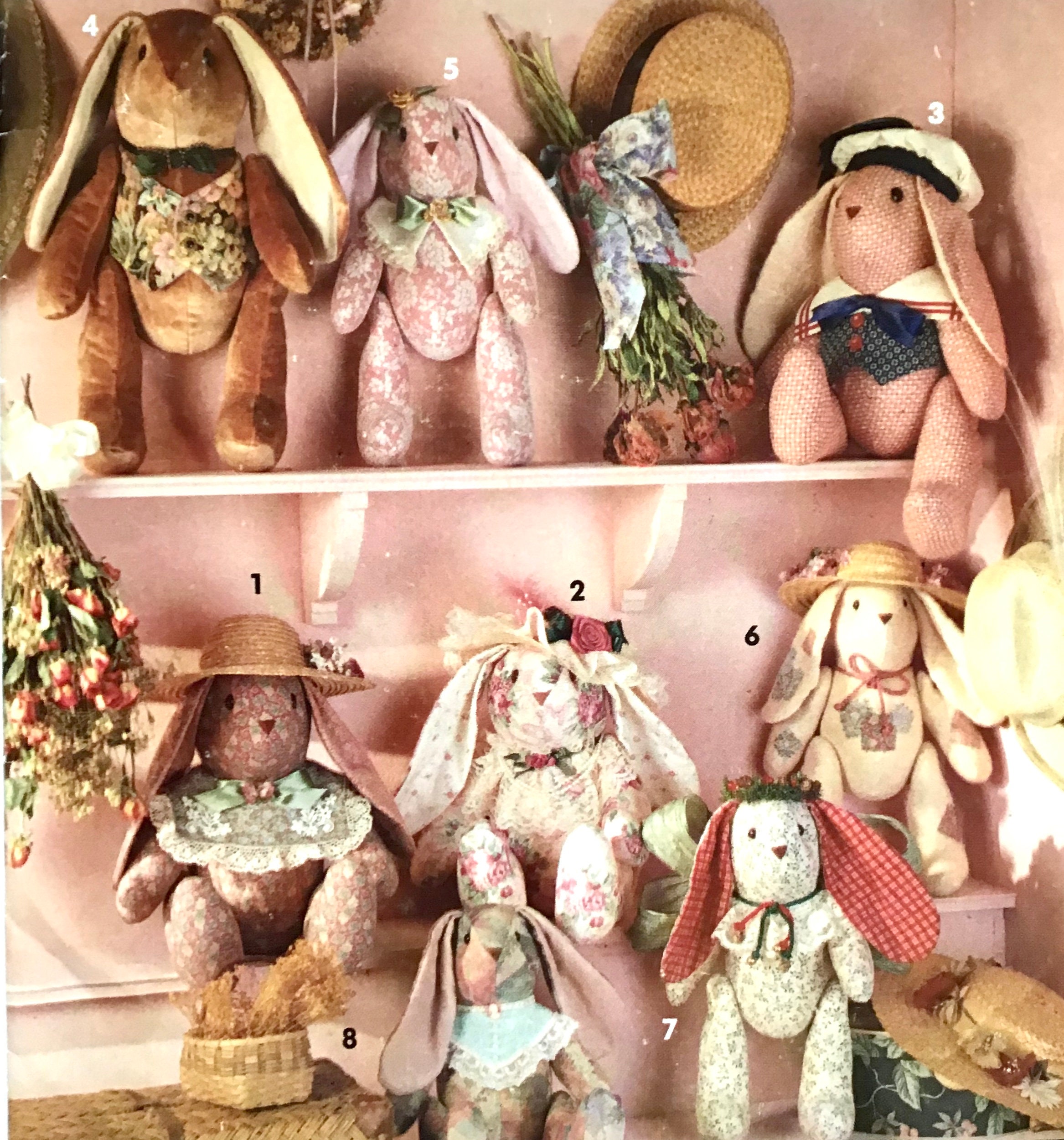 Simplicity 0655 / 8104 Bunny Pattern in 2 Sizes With Clothes, 18” and ...