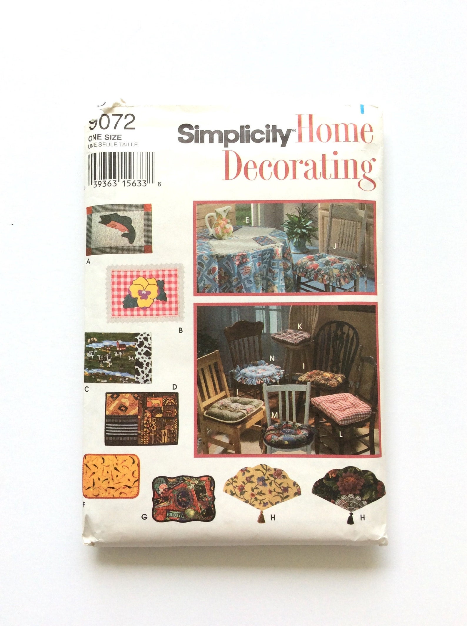 Simplicity 9072 Place Mats and Chair Pads Pattern Vintage - Etsy