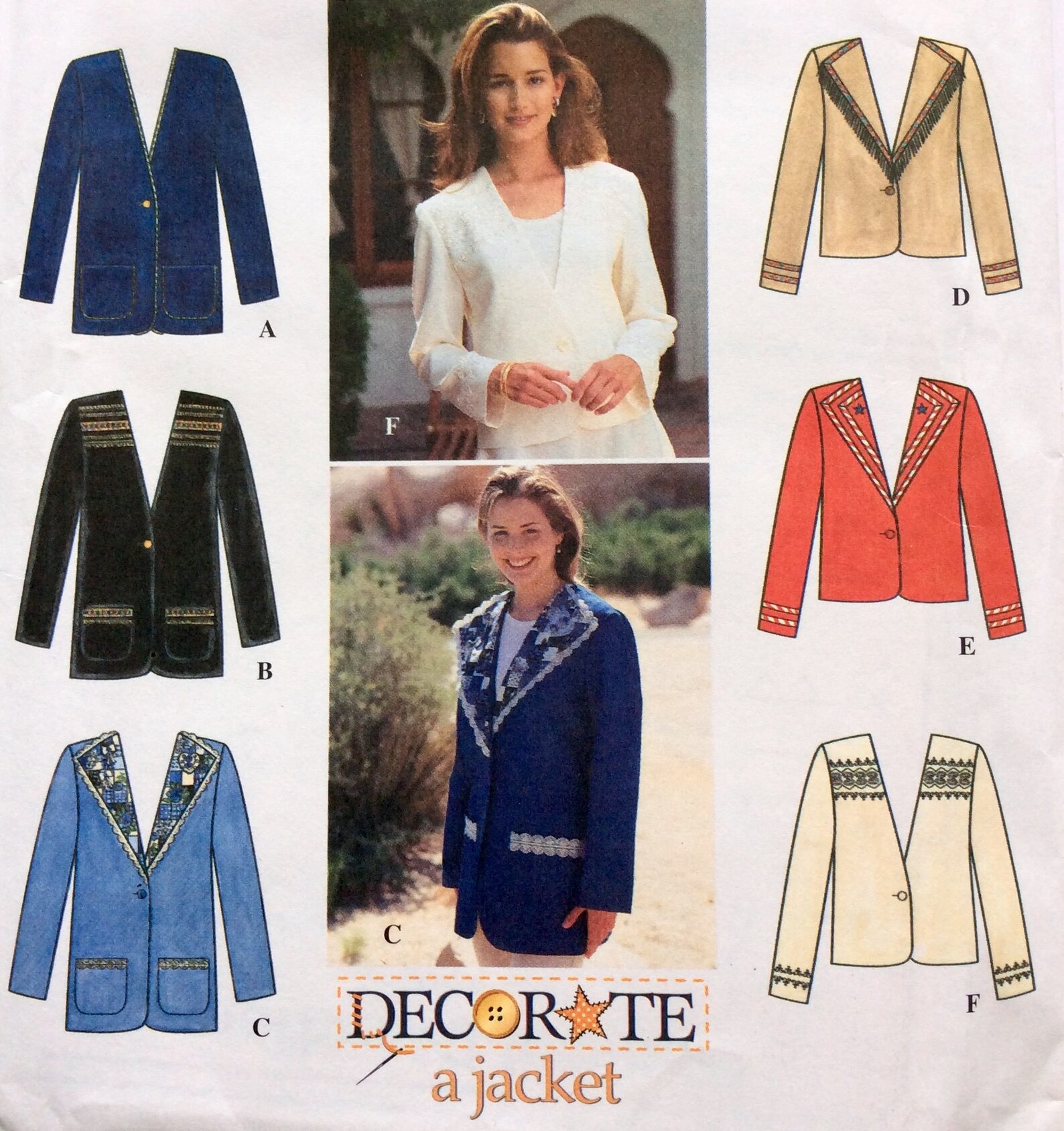 Simplicity 9826 Women's Jacket Pattern, Decorate a Jacket, Size 12, 14 ...