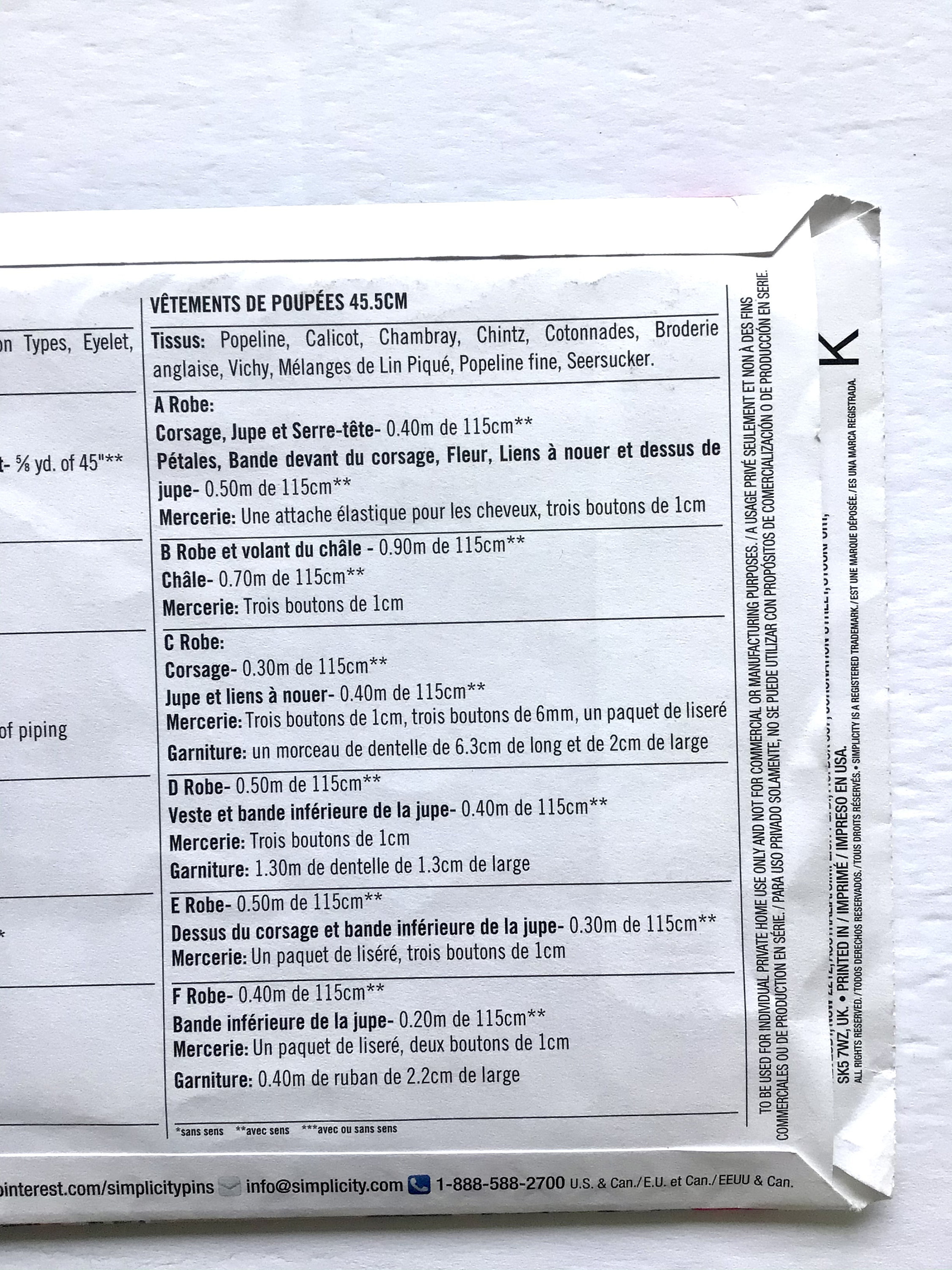 Simplicity 1220 Sewing Pattern 18 Inch Doll Clothes Dress - Etsy