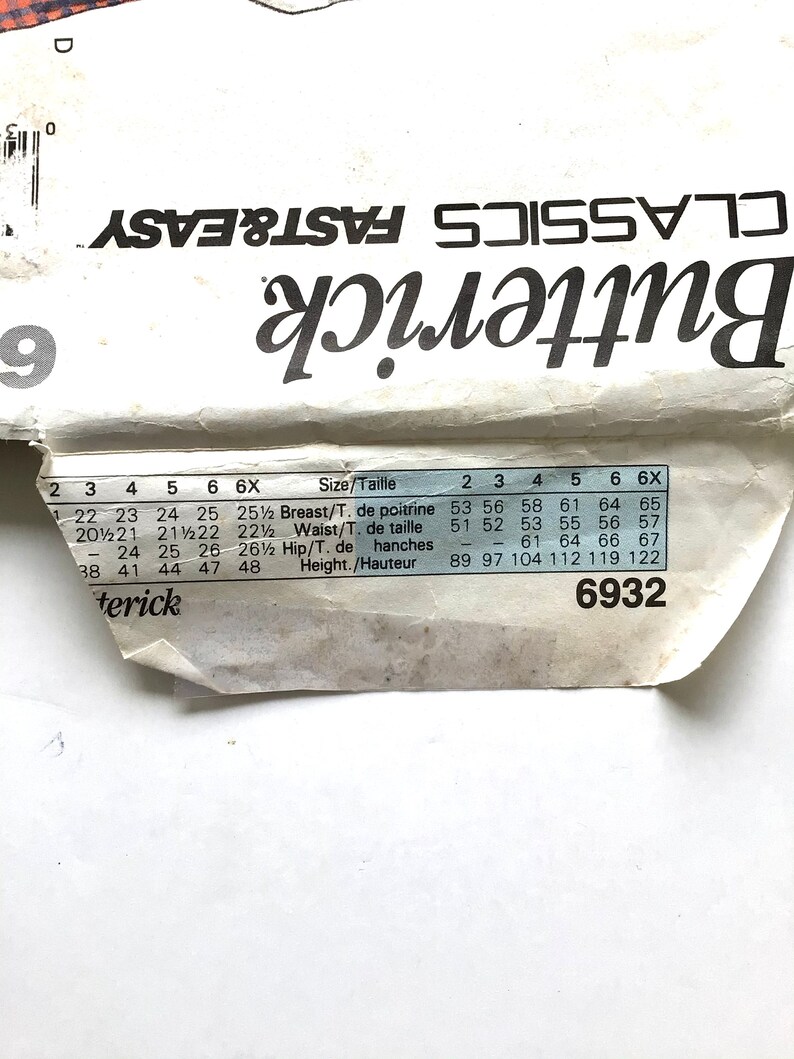 Butterick 6932 Boys and Girls' Vest, Top, Shorts, Pants Pattern, Fast ...