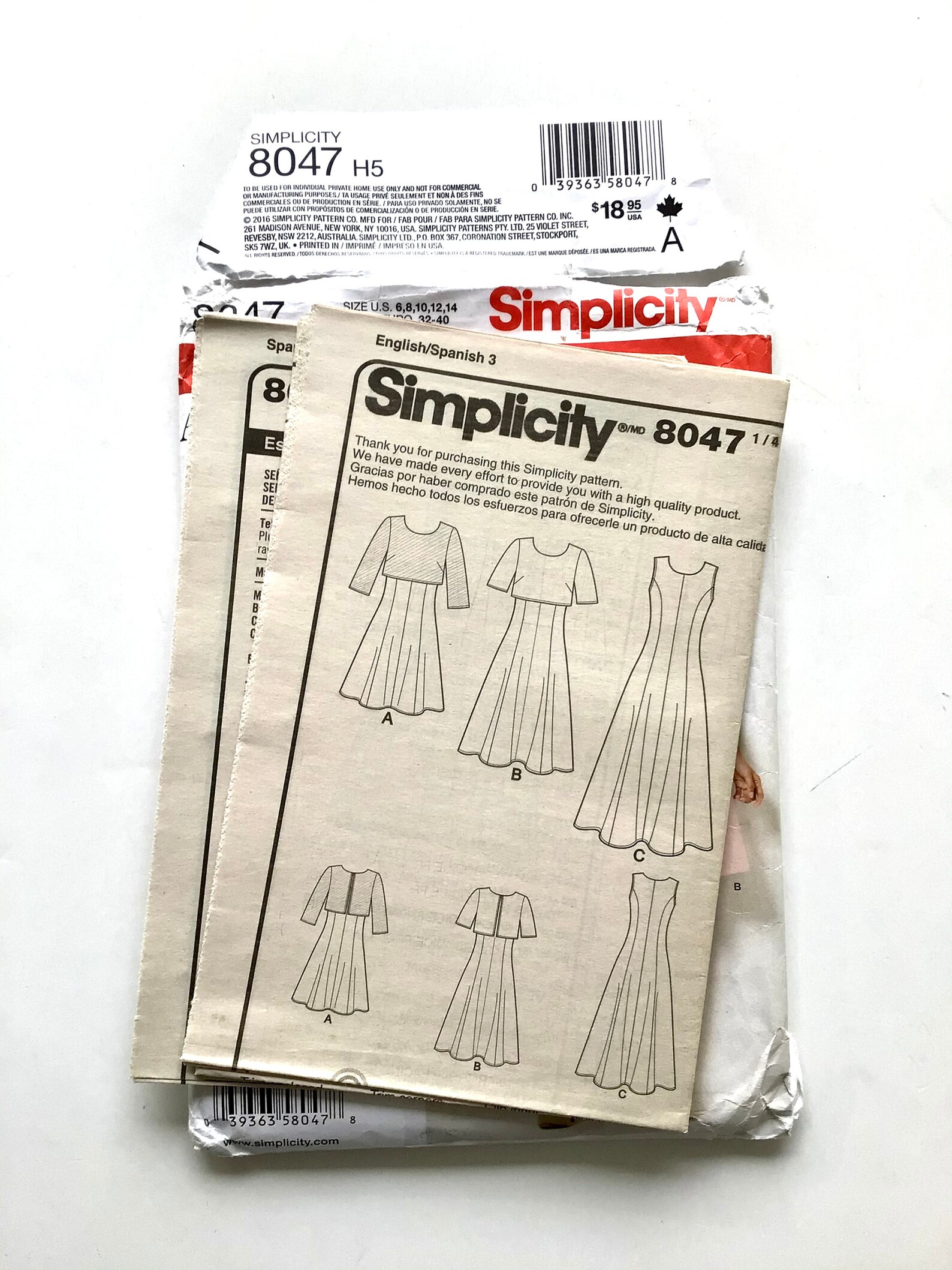 Simplicity 8047 Women's Dress in Three Lengths Pattern, Size 6-14 ...