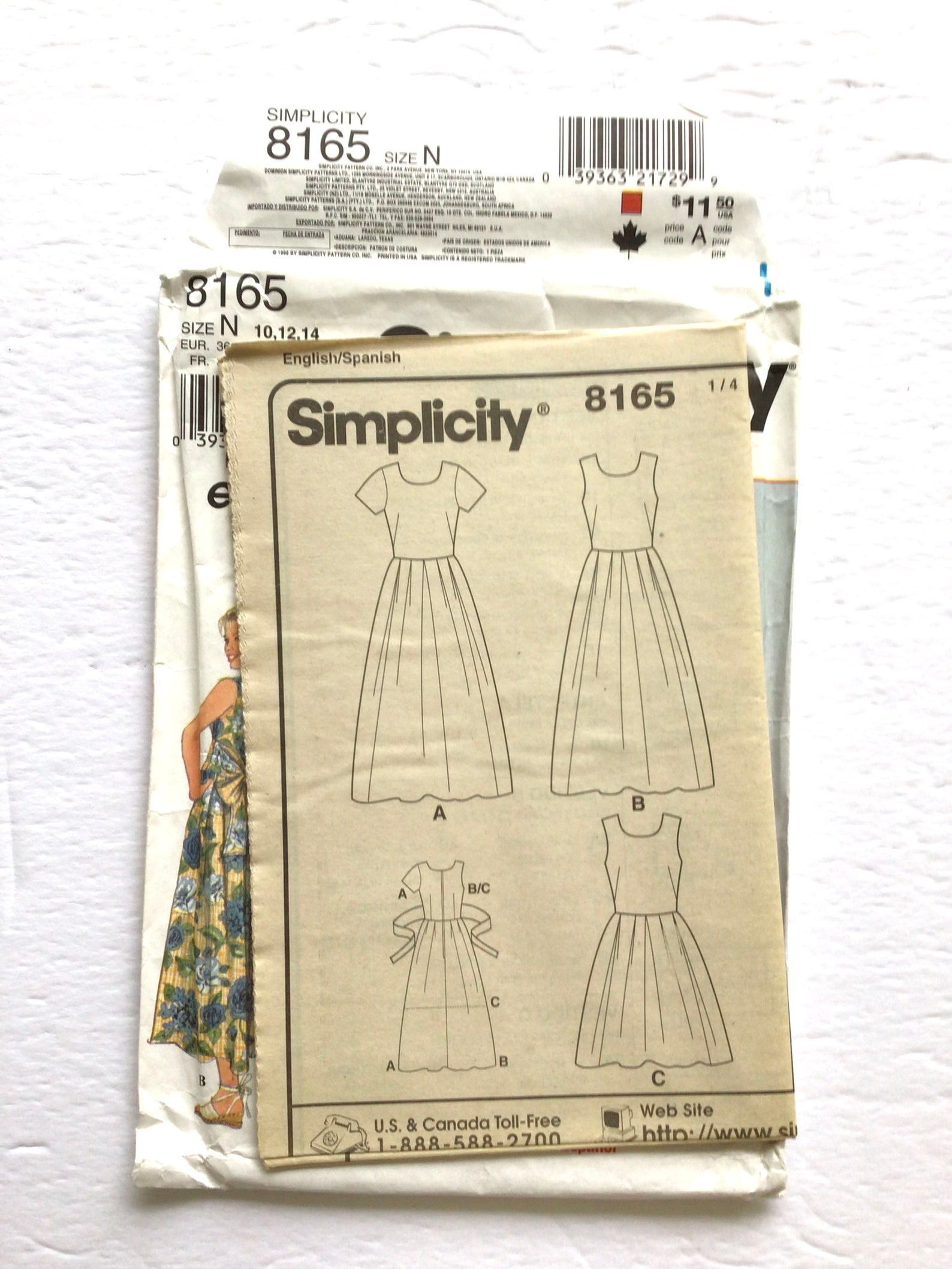 Simplicity 8165 Womens Dress Pattern, Sundress, Summer Dress, Size 10 ...
