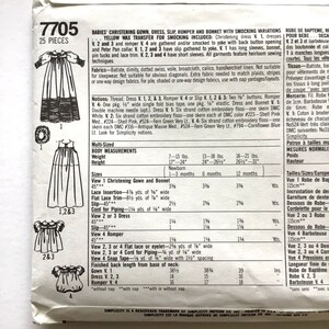 Simplicity 7705 Christening Gown and Bonnet, Dress, Slip Romper Pattern ...