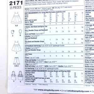 Simplicity 2171 Girls' Dress, Top, Pants, Bag, Hairband Pattern ...