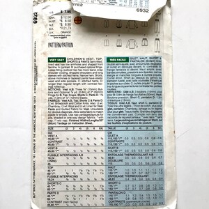 Butterick 6932 Boys and Girls' Vest, Top, Shorts, Pants Pattern, Fast ...