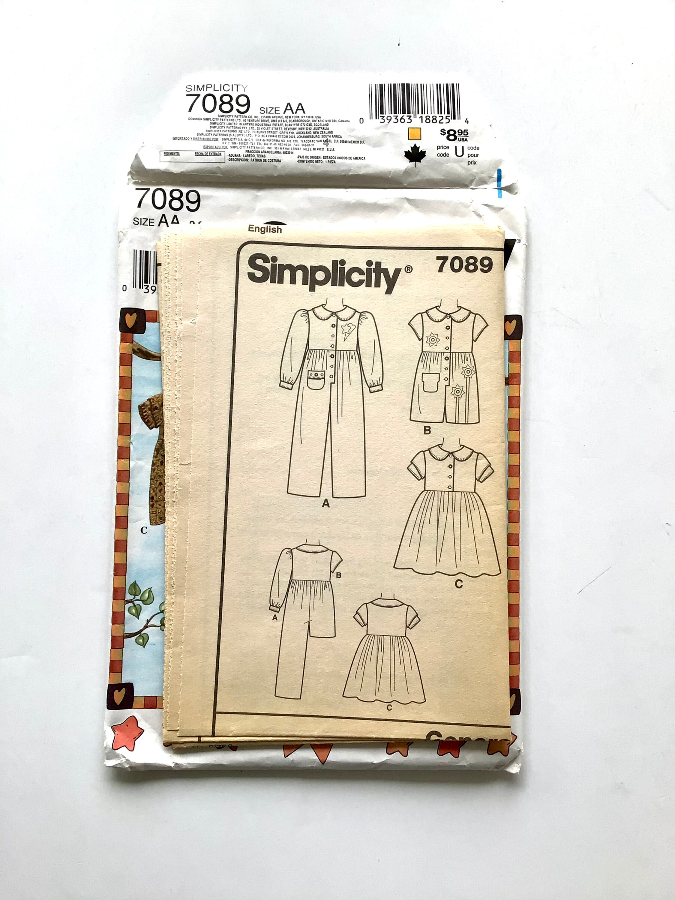 Simplicity 7089 Girl's Romper and Dress Pattern Size 2 - Etsy UK