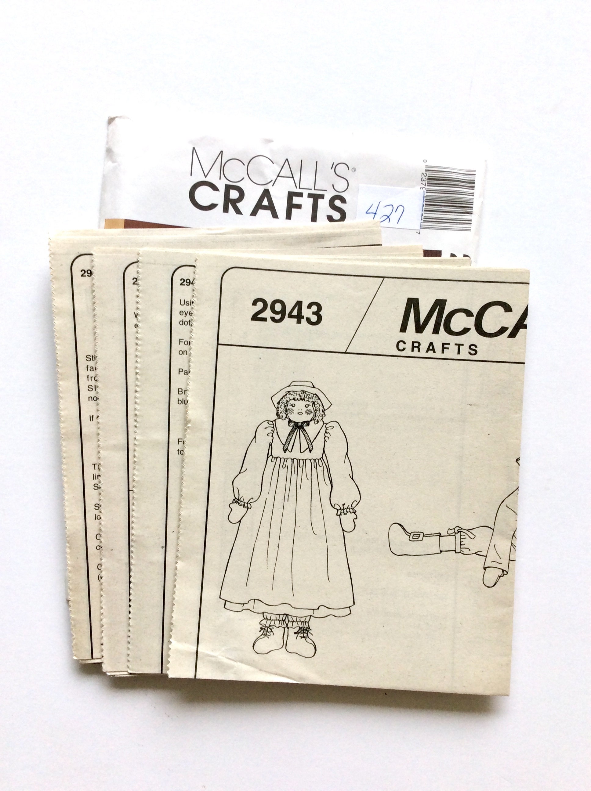 Mccall's 2943 Pilgrim Dolls Pattern, Thanksgiving Dolls, Uncut - Etsy