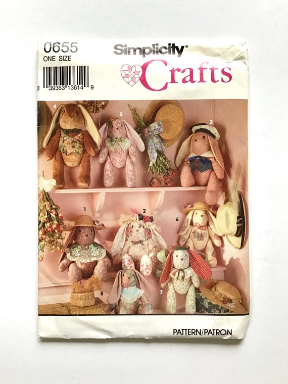 Simplicity 0655 / 8104 Bunny Pattern in 2 Sizes With Clothes - Etsy