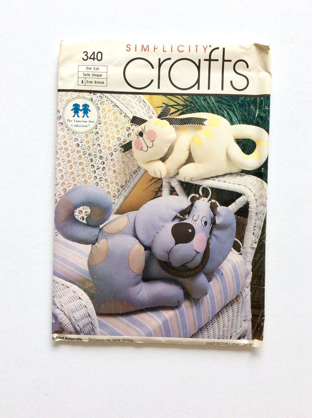 Simplicity 340 / 7252 Plush Dog and Cat Pattern, Vintage Uncut - Etsy