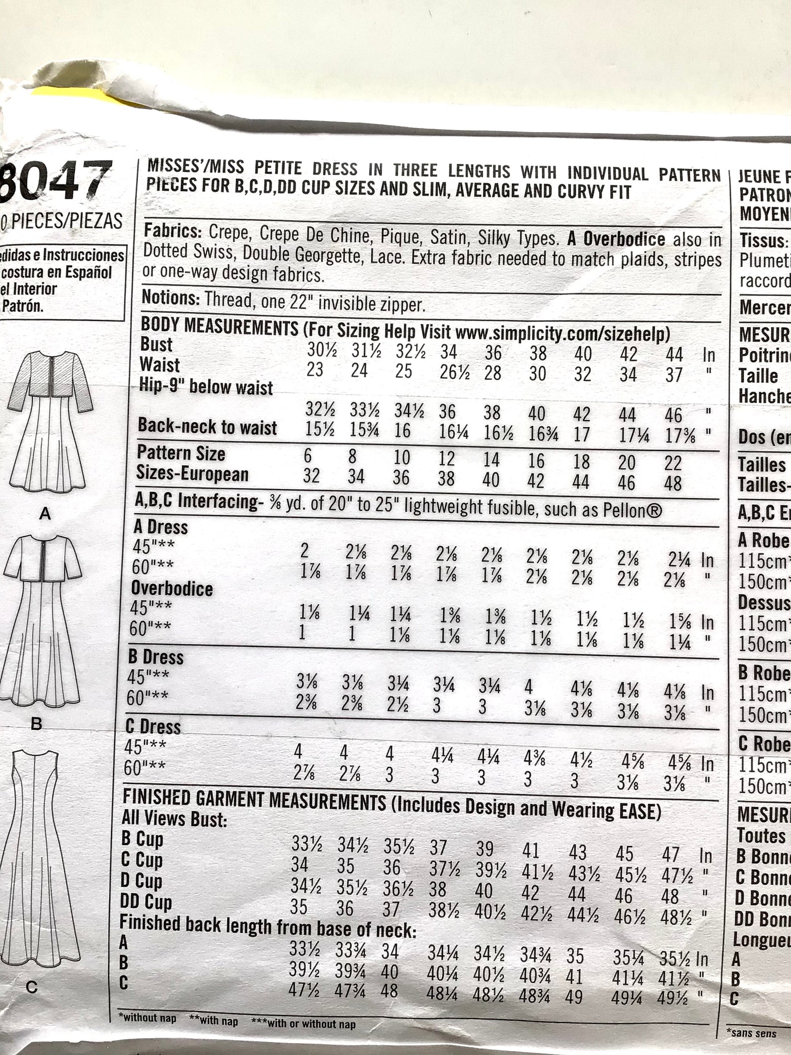 Simplicity 8047 Women's Dress in Three Lengths Pattern, Size 6-14 ...