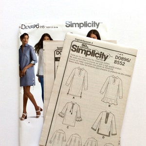 Simplicity D0896 / 8552 Women's Mini-dress or Tunic Pattern, Size 6-14 ...