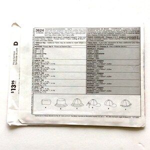 Mccall’s 3624 Child’s Hat Pattern, Girls', Boys’, Toddlers’, All Sizes ...