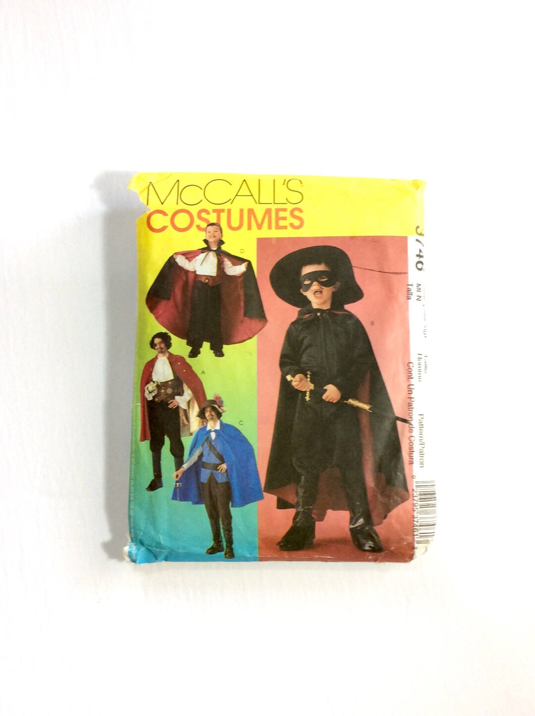 Mccall's 3746, Pattern for Men's Pirate, Swashbuckler, Vampire, Masked ...