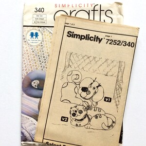 Simplicity 340 / 7252 Plush Dog and Cat Pattern, Vintage Uncut - Etsy