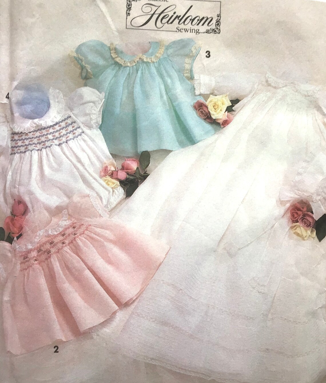 Simplicity 7705 Christening Gown and Bonnet, Dress, Slip Romper Pattern ...