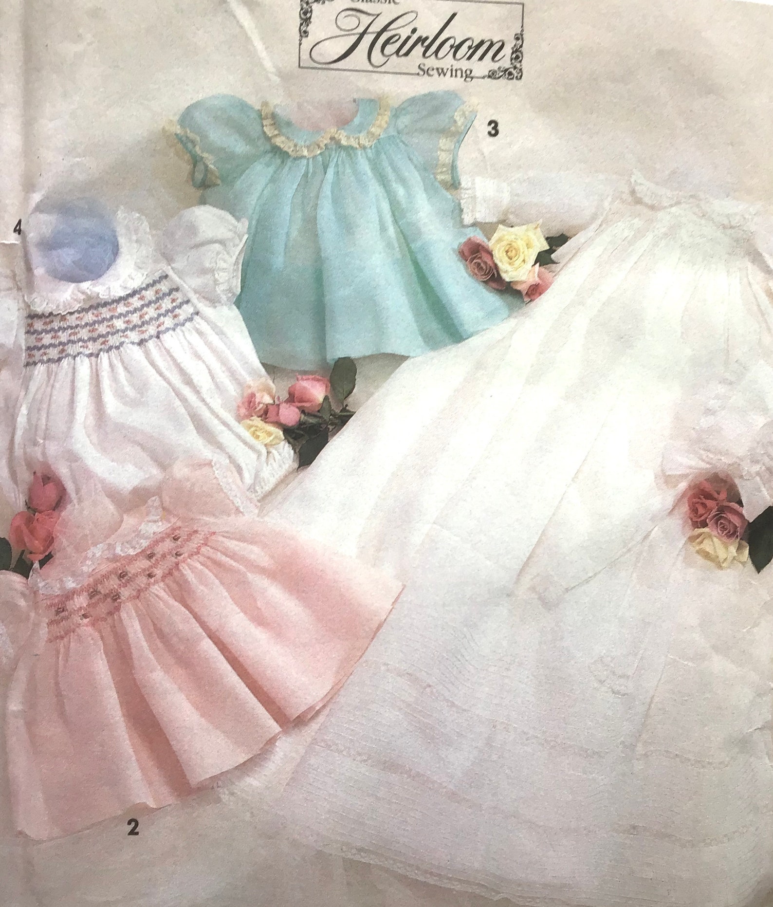 Simplicity 7705 Christening Gown and Bonnet, Dress, Slip Romper Pattern ...