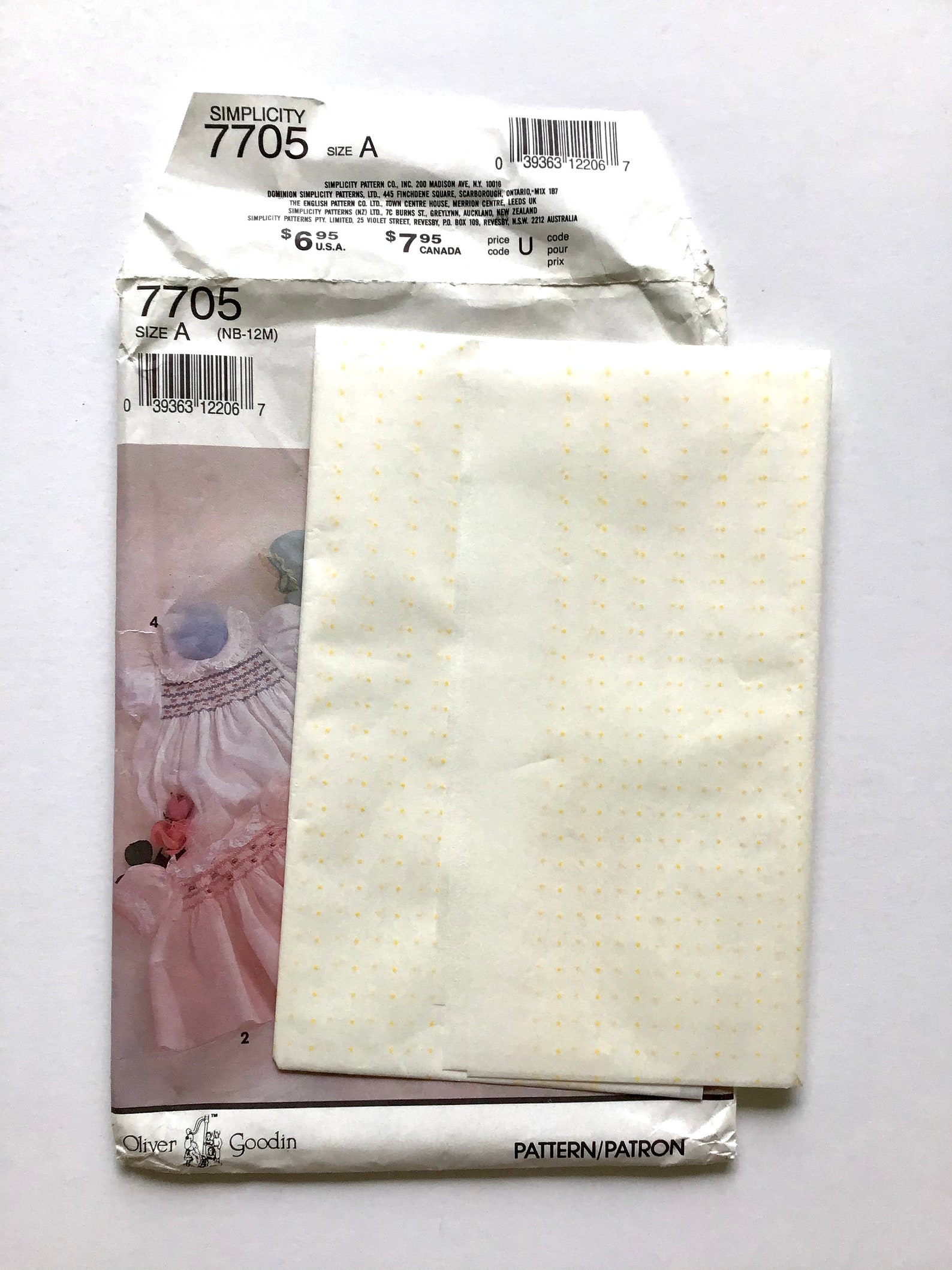 Simplicity 7705 Christening Gown and Bonnet, Dress, Slip Romper Pattern ...