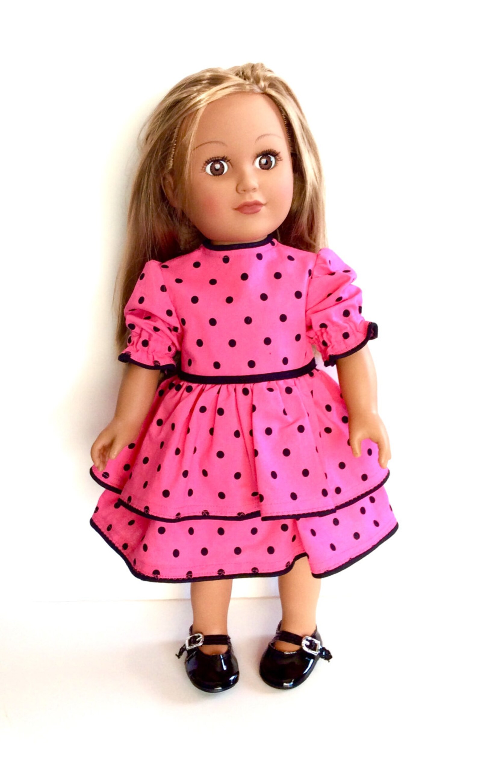 Pink Polka Dot Doll Dress 18 Inch Doll Clothes Etsy