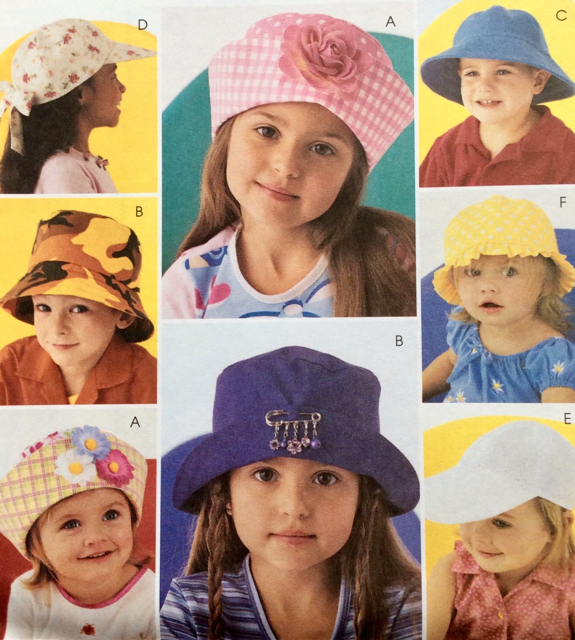Mccalls 3624 Childs Hat Pattern, Girls', Boys, Toddlers, All Sizes ...