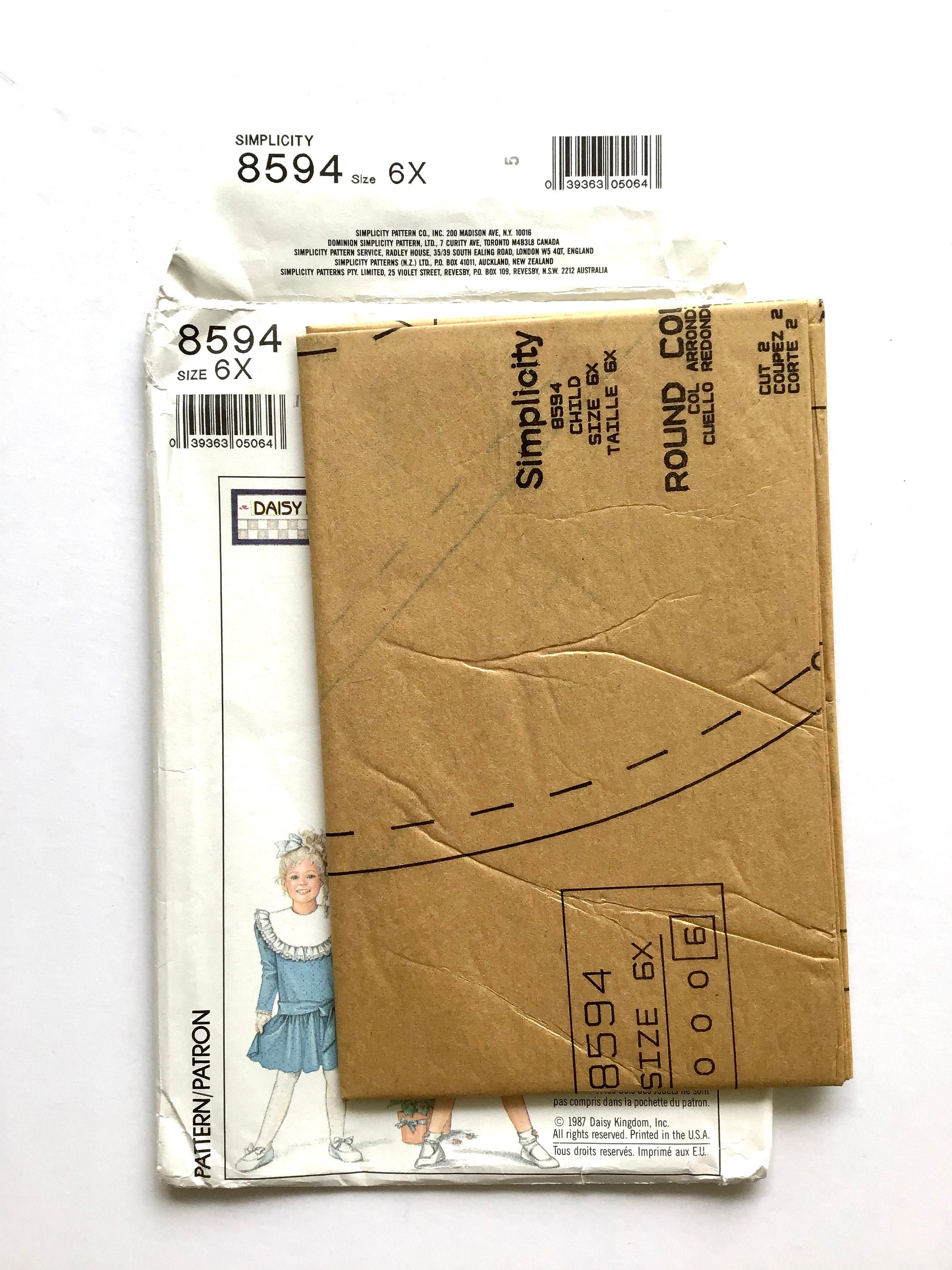 Simplicity 8594 Girls' Dress and Collars Pattern Daisy | Etsy