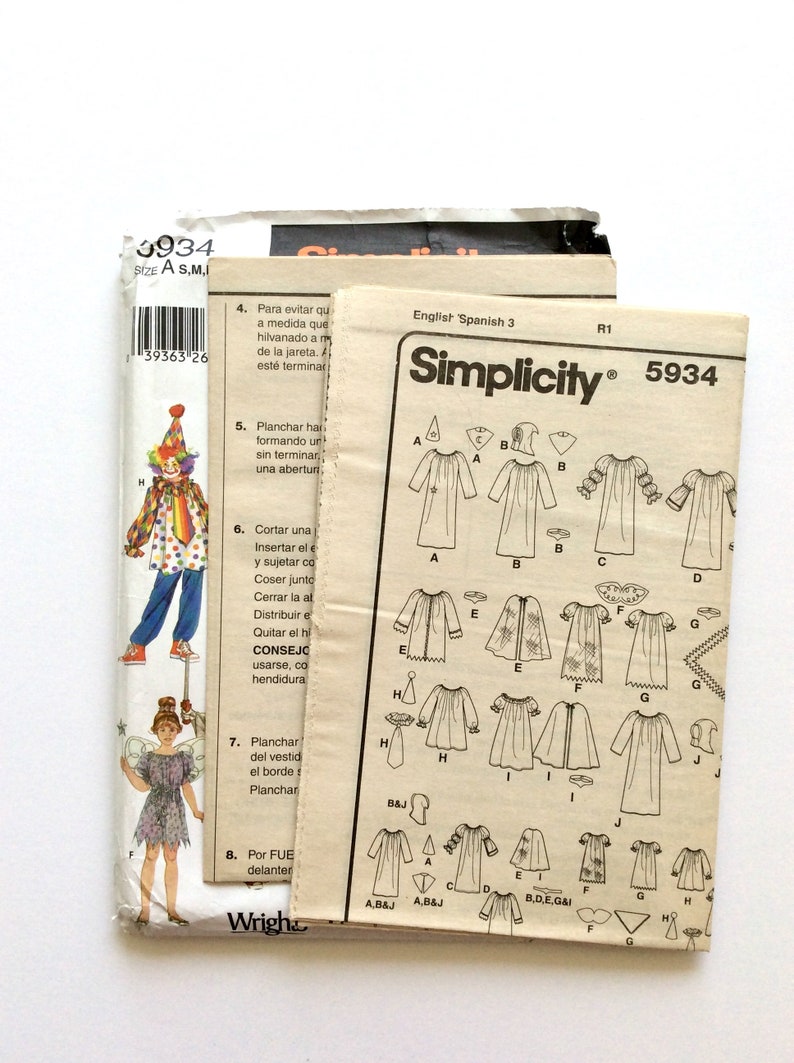 Simplicity 5934 Childs Costume Pattern Red Riding Hood - Etsy