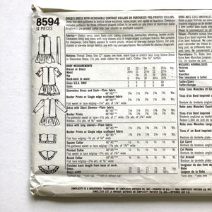 Simplicity 8594 Girls' Dress and Collars Pattern, Daisy Kingdom Dress ...