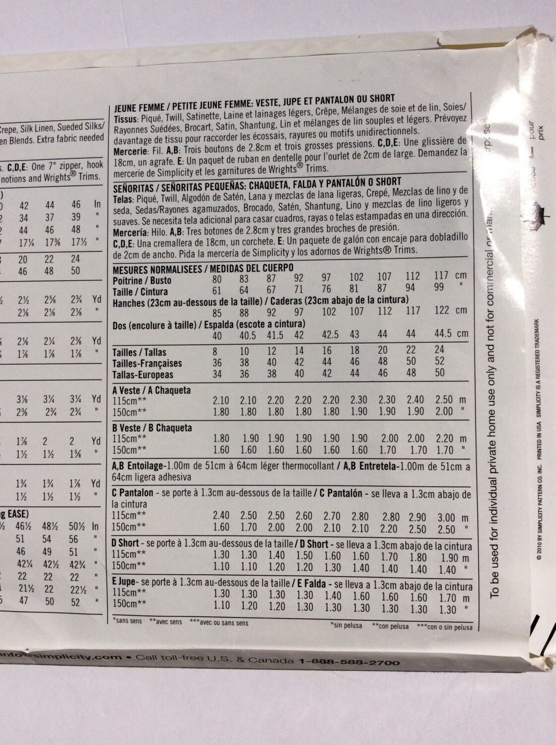 Simplicity 2370, Women's Jacket, Skirt, Pants, Shorts Pattern, Size 16 ...